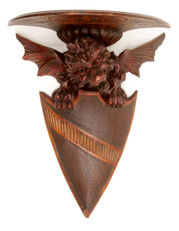 Bonhams : A pair of Italian Renaissance Revival carved walnut wall brackets