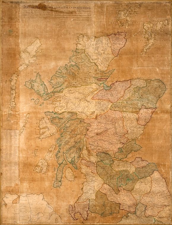 Bonhams : Wall Maps - Scotland. Dorret, James. A General Map of ...