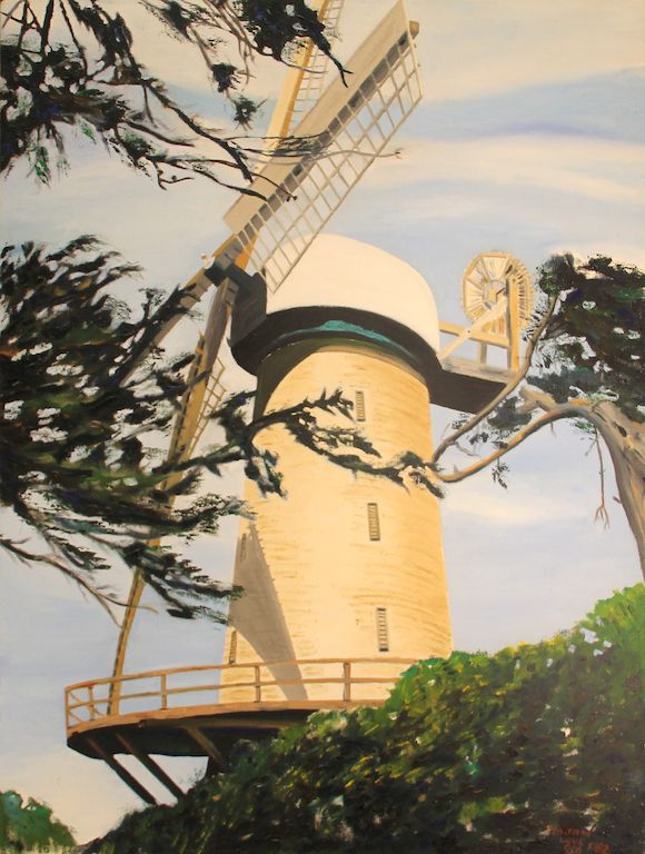 Bonhams : Ronald Stephen Moore (American, 20th Century) Dutch Windmill ...