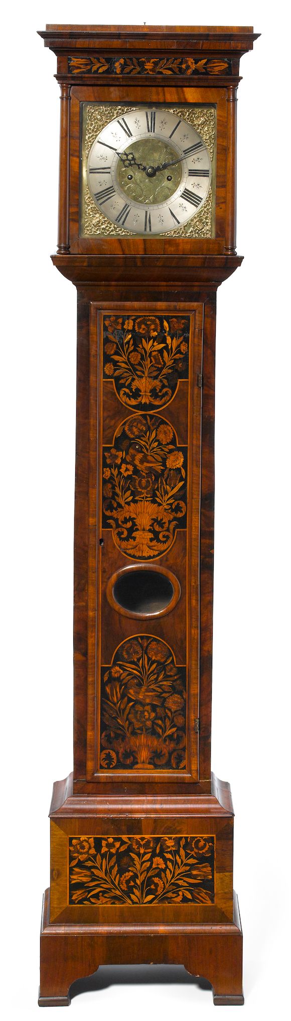 Bonhams : A William and Mary floral marquetry walnut tall case clock ...