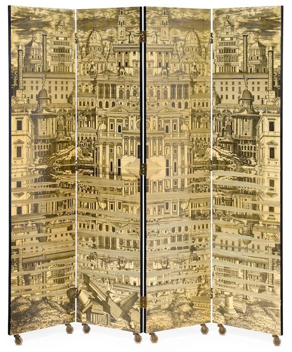 Bonhams : A Piero Fornasetti lithographically printed and ebonized four ...