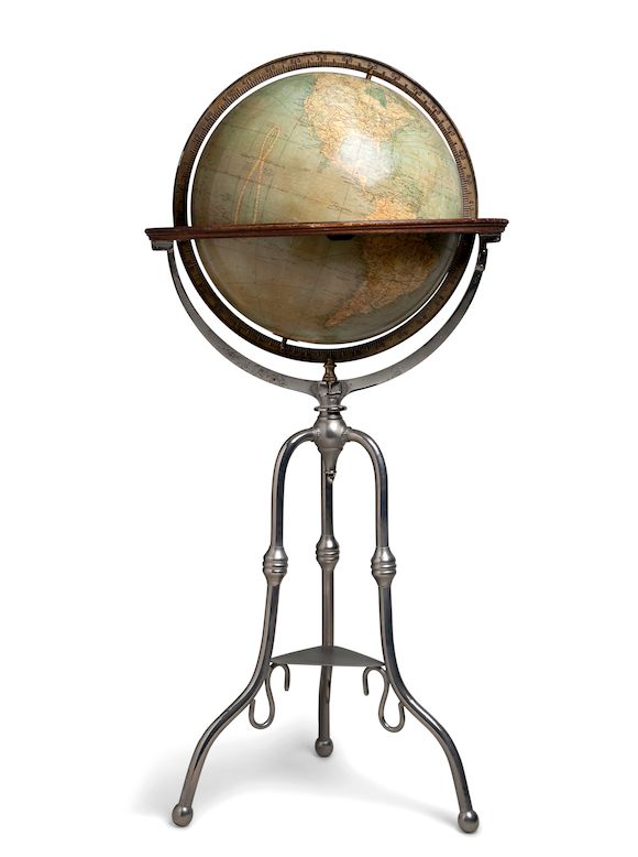 Bonhams : A 18-inch terrestrial library globe circa 1930. 52 in (130 cm ...