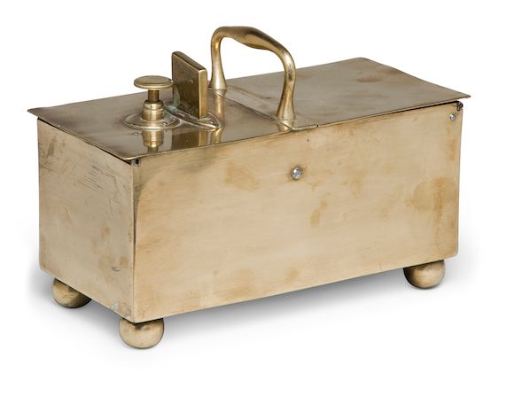 Bonhams : A brass honor bank box 19th century 7 x 9-1/2 x 5 in. (17.7 x ...