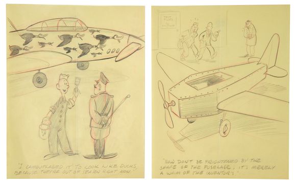 Bonhams : Two Carl Barks cartoon drawings