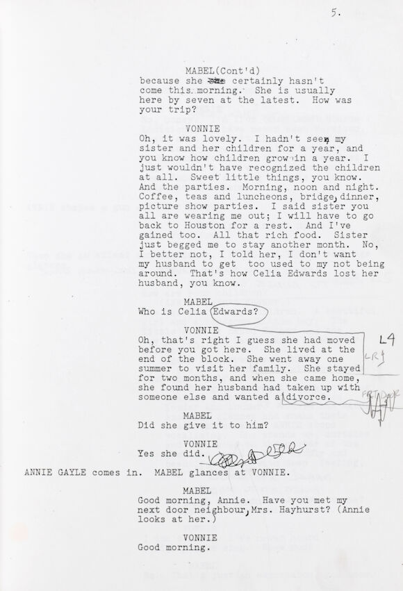 Bonhams : A group of Horton Foote scripts