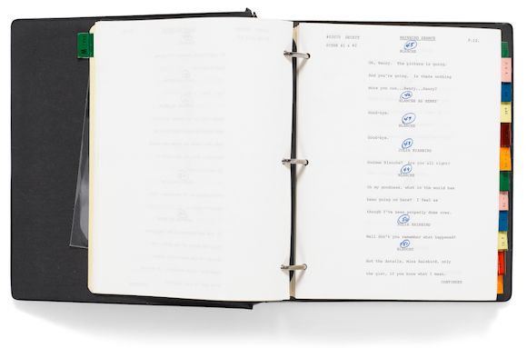 Bonhams : A master continuity script for Alfred Hitchcock's last film ...