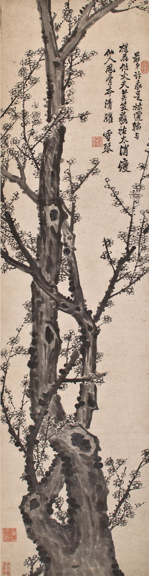 Bonhams : Peng Yulin (1816-1890) Ink Prunus, 1870