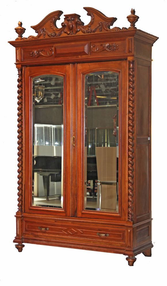 Bonhams : A Louis XIV style walnut bed, armoire, chest of drawers and ...