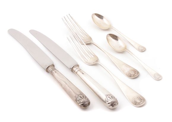 Bonhams : A group of American and British sterling silver flatware 18th ...