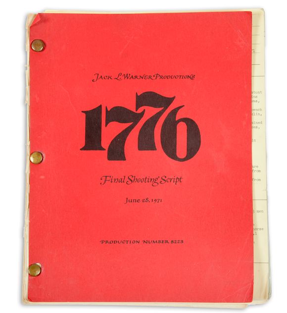 Bonhams : An actor's working copy of the script for 1776