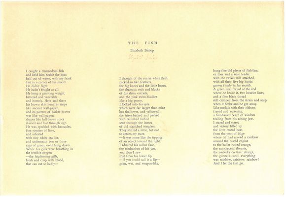 Bonhams : BISHOP, ELIZABETH. 1911-1979. The Fish. [Seattle: Printed by ...