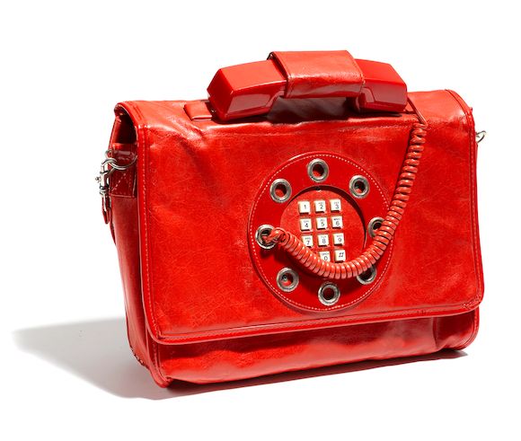 Bonhams : A red 'Telephone' briefcase bag