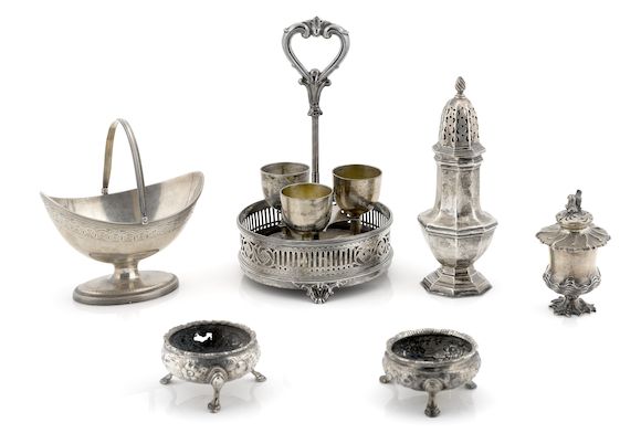 Bonhams : A group of English sterling silver hollowware 18th - 20th century