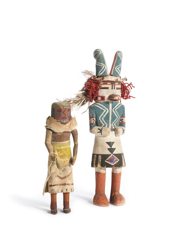 Bonhams : Two Pueblo kachina dolls