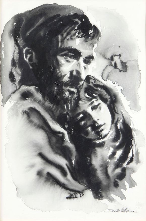 Bonhams : Sandu Liberman (Rumanian, 1923-1977) Portrait of man and ...