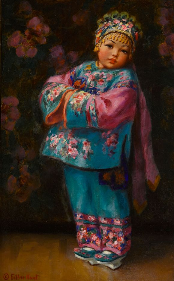Bonhams : Esther Anna Hunt (American, 1875-1951) Chinese girl 22 1/4 x 14in