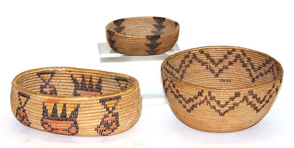 Bonhams : Three Paiute/Washo baskets