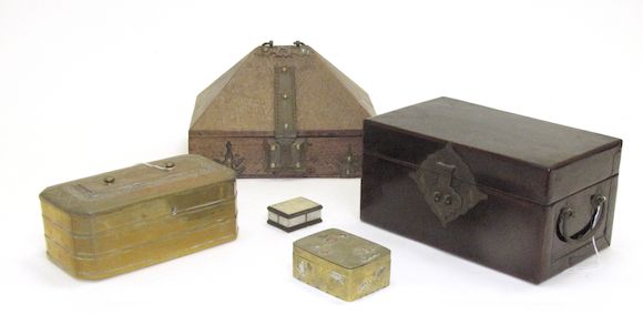 Bonhams : A group of five Asian boxes