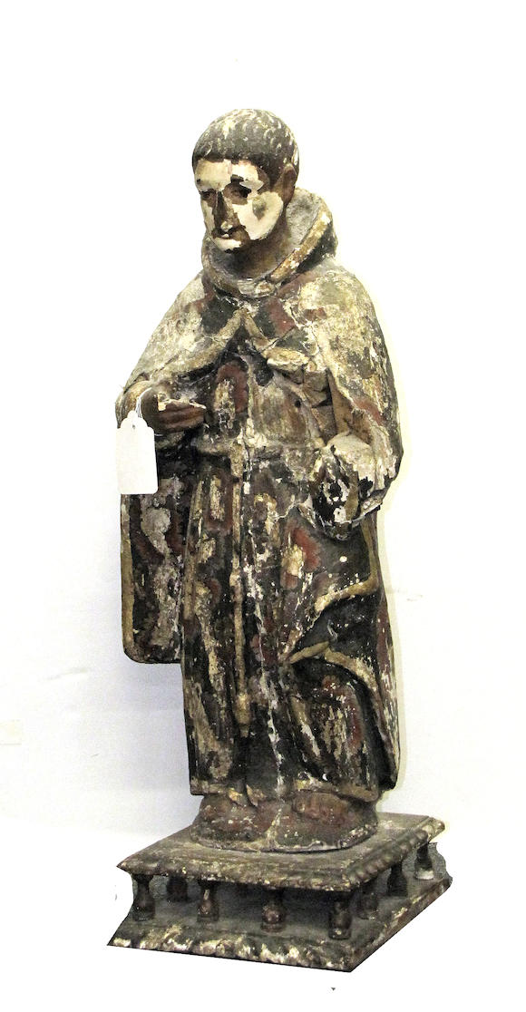 Bonhams A Spanish Colonial Polychrome Decorated Wood Canvas And