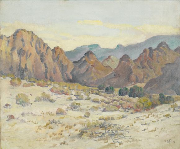 Bonhams : Charles A. Fries (American, 1854-1940) Desert peaks, 1933 20 ...