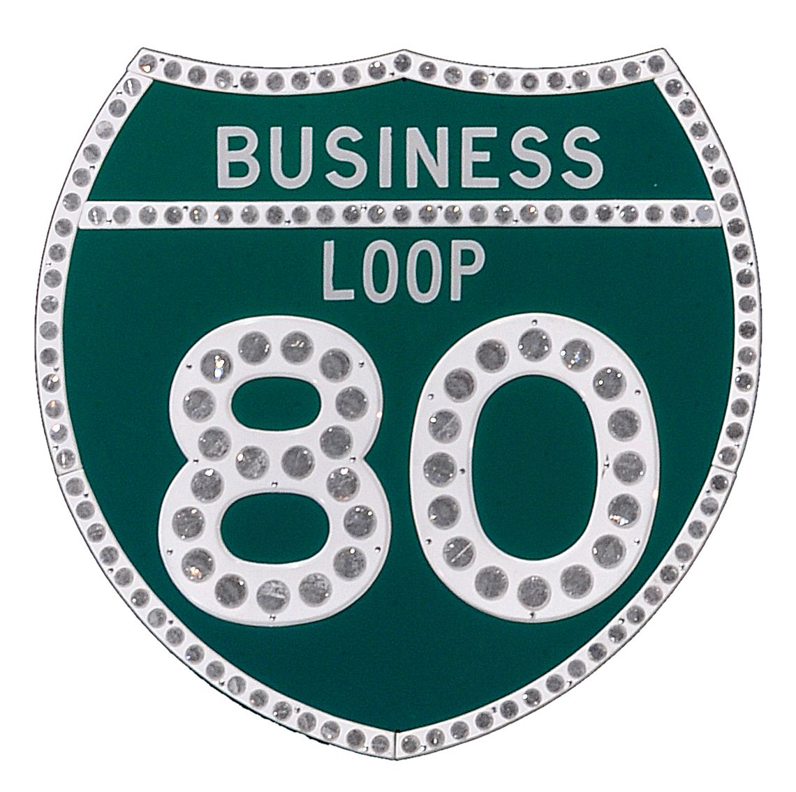 Bonhams Cars : A highway business loop 80 sign,