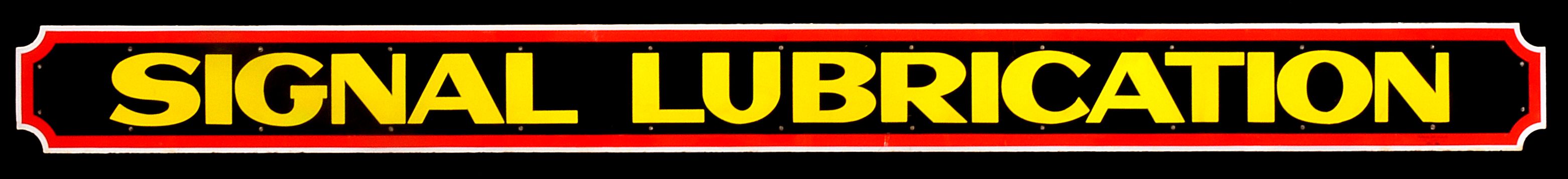 Bonhams Cars : A large 'Signal lubrication' sign, c. 50s,