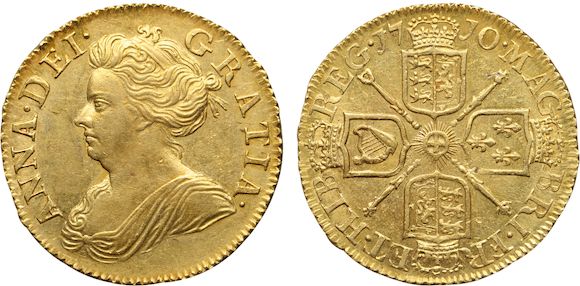 Bonhams : Anne, 1702-1714, Gold Half Guinea, 1710