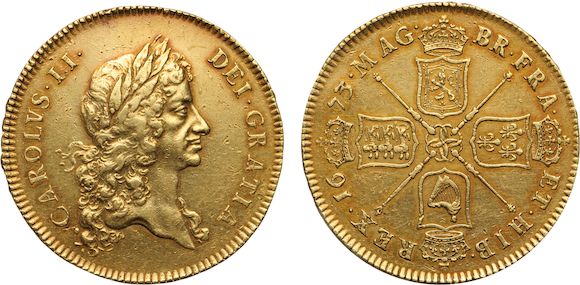 Bonhams : Charles II, 1660-1685, Gold 5 Guineas, 1673