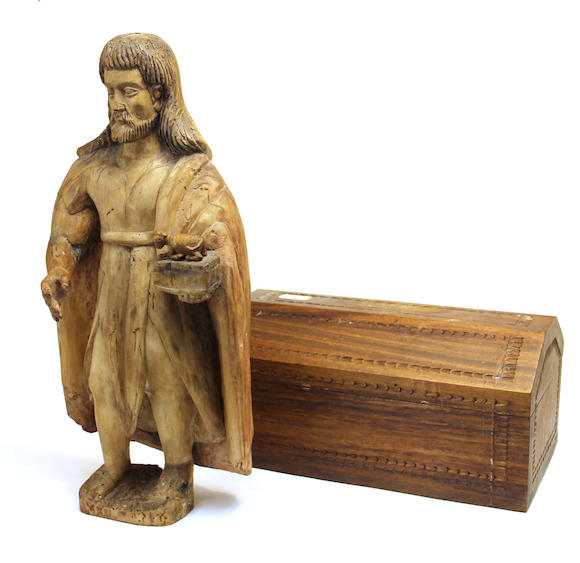 Bonhams A Spanish Colonial Carved Wood Figure Of John The Baptist