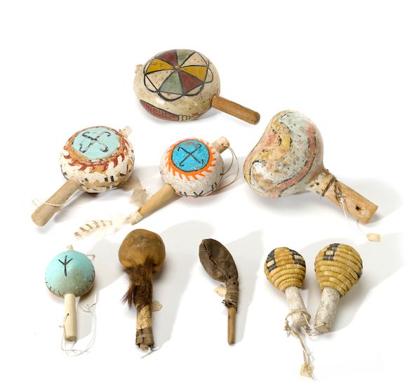 Bonhams : A collection of Native American rattles