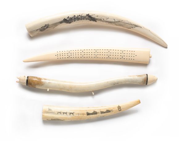 Bonhams : Four Eskimo marine ivory items