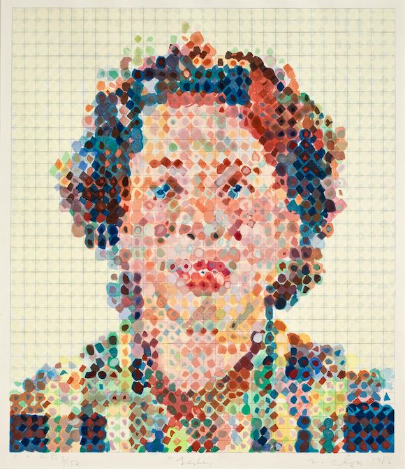 Bonhams : Chuck Close (born 1940) Leslie, 1986 image 24 3/4 x 21 3/8in ...