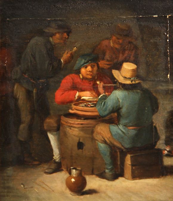 Bonhams : Manner of David Teniers A tavern interior 7 x 6in