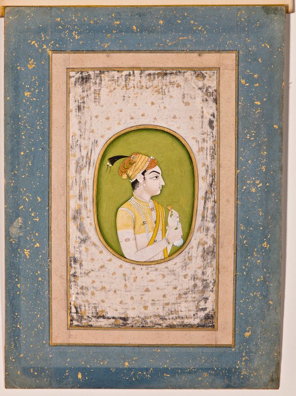 Bonhams : Portrait of a prince, possibly Akbar Shah II Opaque ...