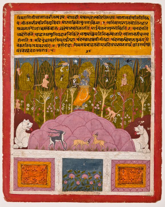 Bonhams : Illustration to a ragamala series: Megha ragini Opaque ...