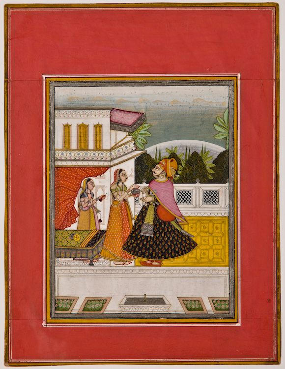 Bonhams : Illustration to a Barahmasa series Month of Pausa Opaque ...