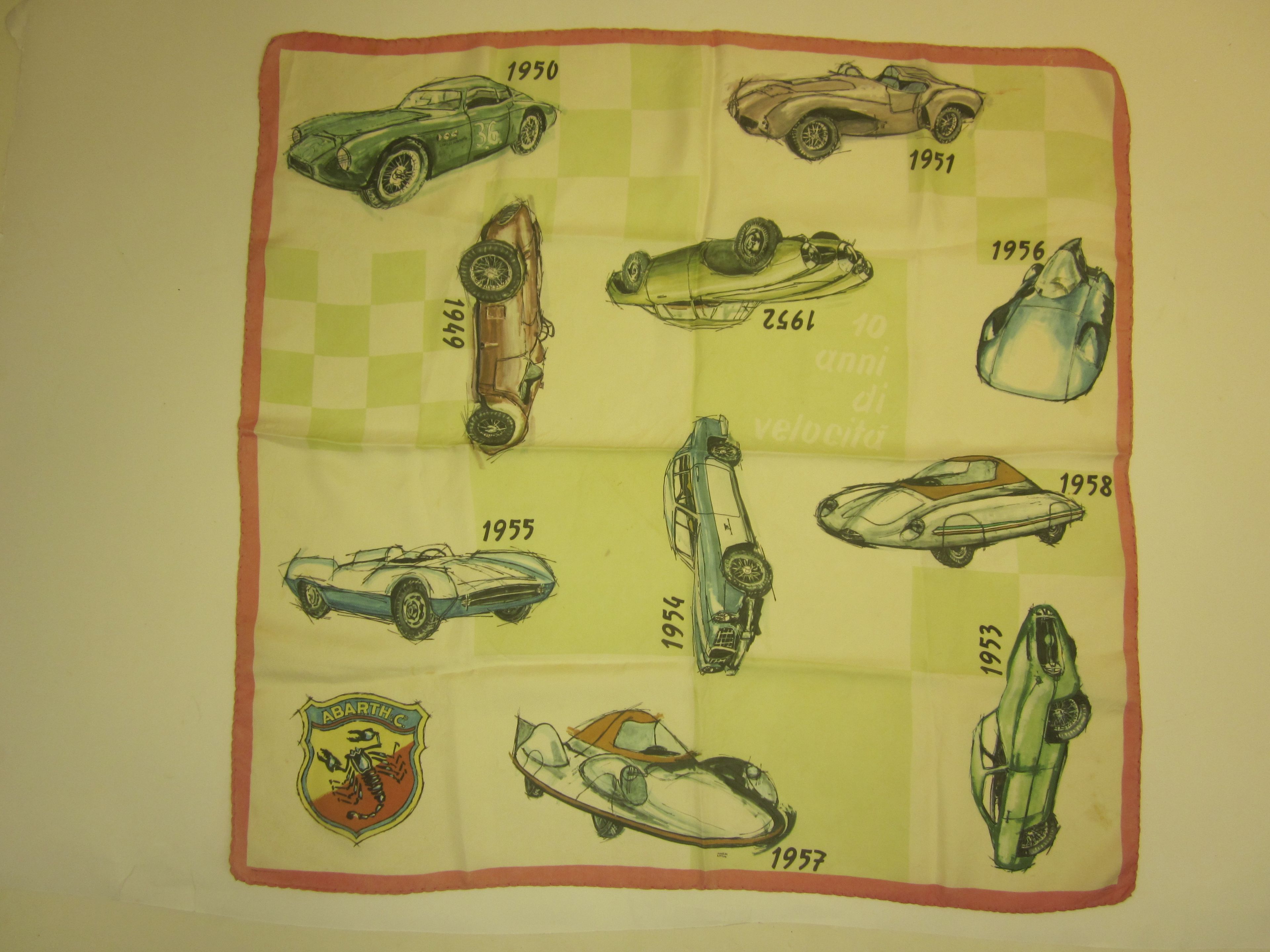 Bonhams Cars : An original 50s era 'Abarth & Co.' scarf,