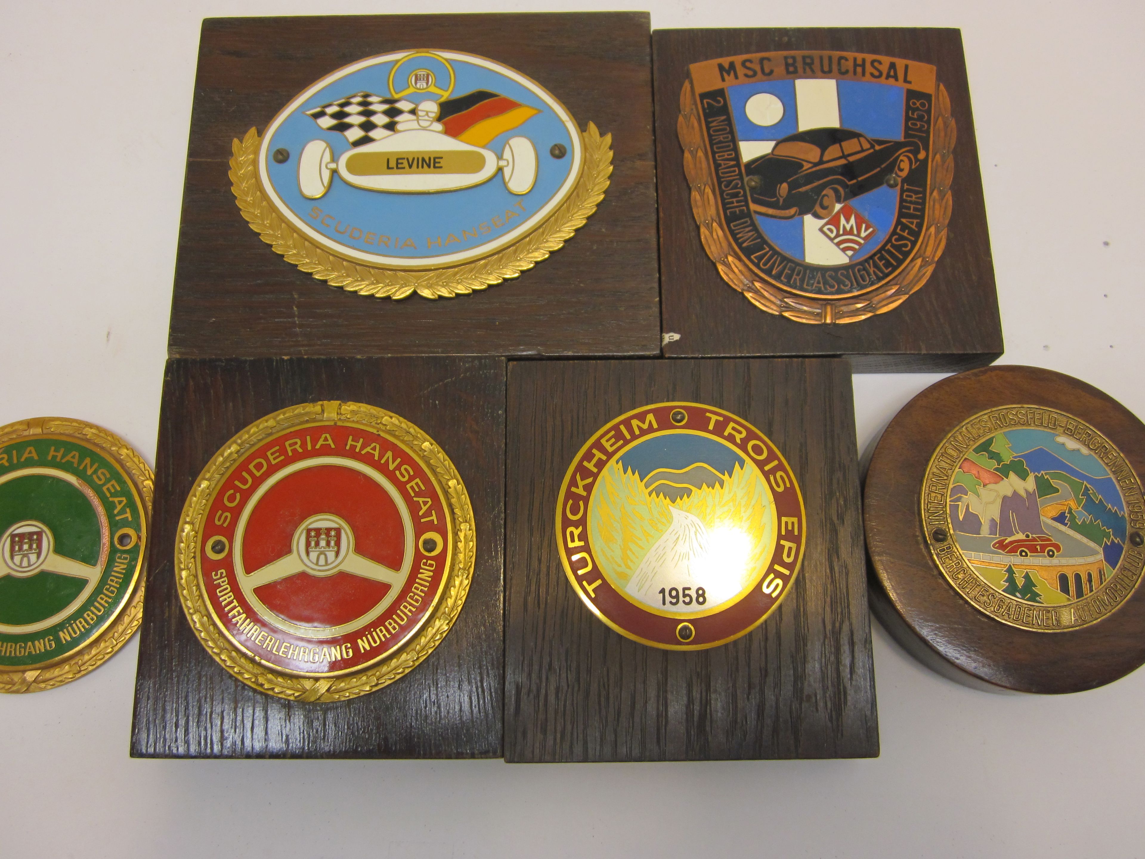 Bonhams Cars : A mixed lot of 50s era rallye badges,