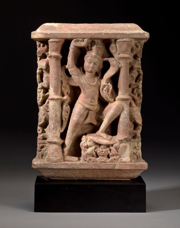 Bonhams : A red sandstone relief panel of Shiva Central India, circa ...