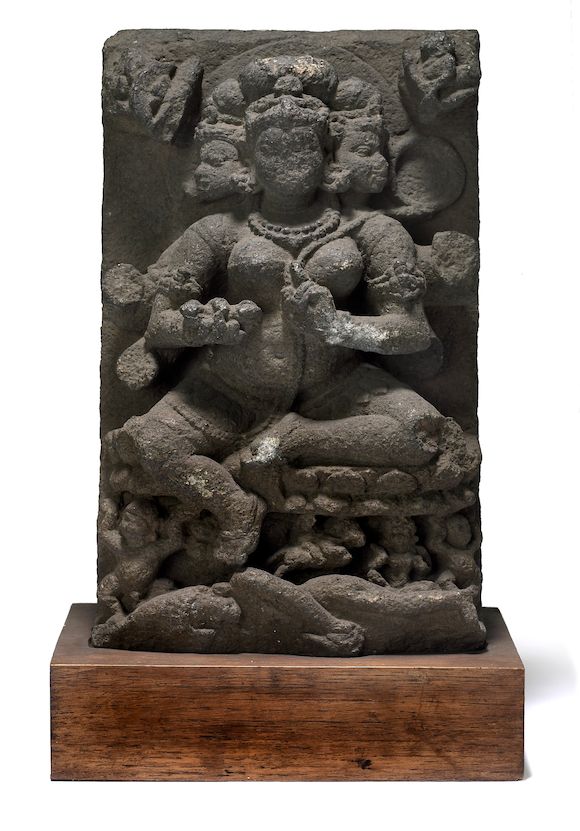 Bonhams : A volcanic stone female bodhisattva Java, 10th-12th century