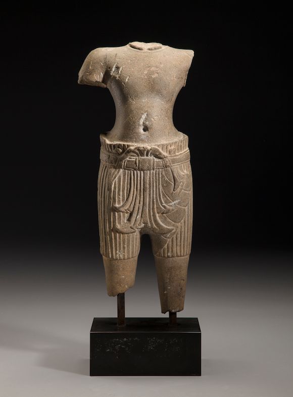 Bonhams : A sandstone torso of a four-armed deity Cambodia, Bakheng ...