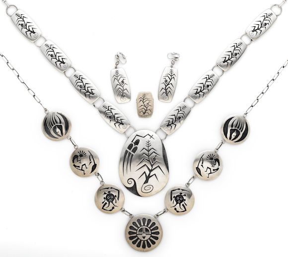 Bonhams : A set of Hopi overlay jewelry