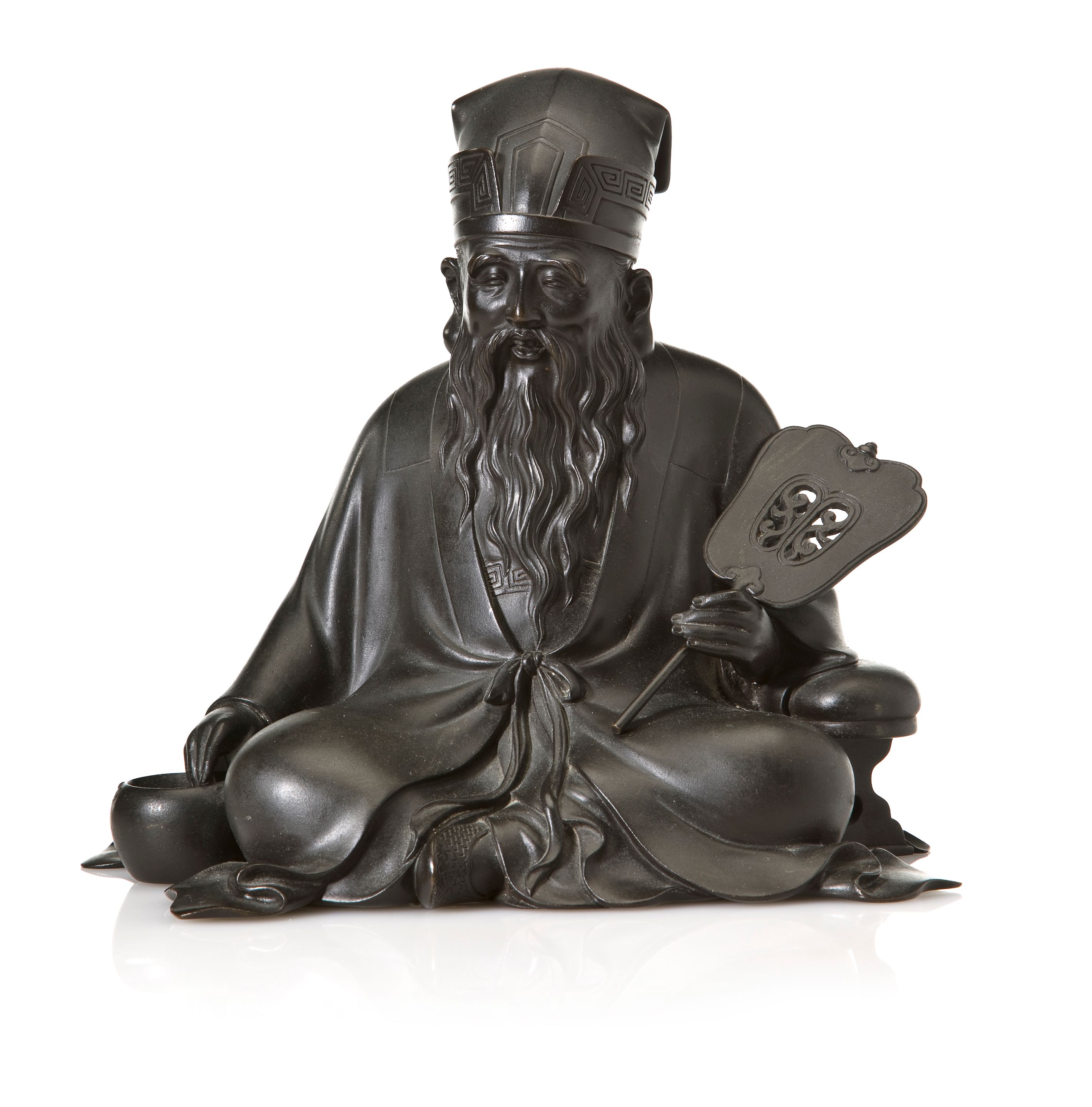 Bonhams : A Tokyo school bronze figure of a scholar By Yoshimine, Meiji ...