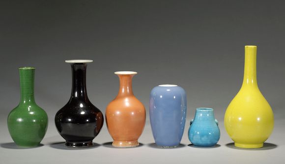 Bonhams : A group of six glazed porcelain containers 18th/19th century