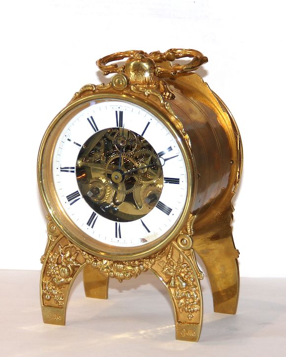 Bonhams : A Louis Philippe gilt bronze desk clock with duplex ...