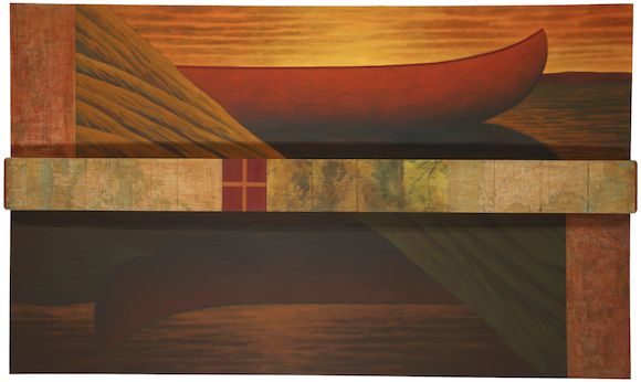Bonhams : Wade Hoefer (born 1951) Eden East/West, 1988-89 72 x 120 x 5 ...