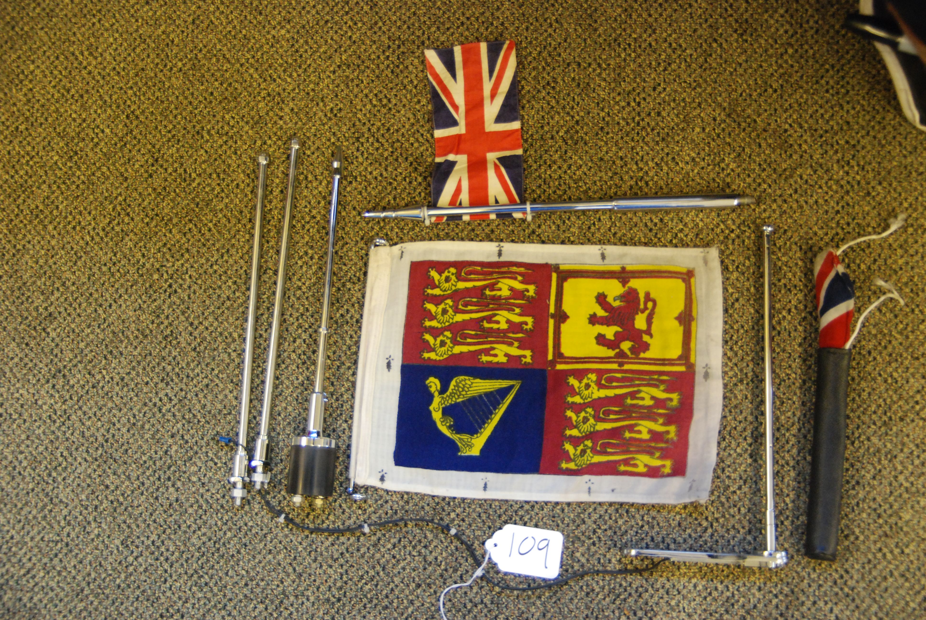 Bonhams Cars : A quantity of flag stanchions,