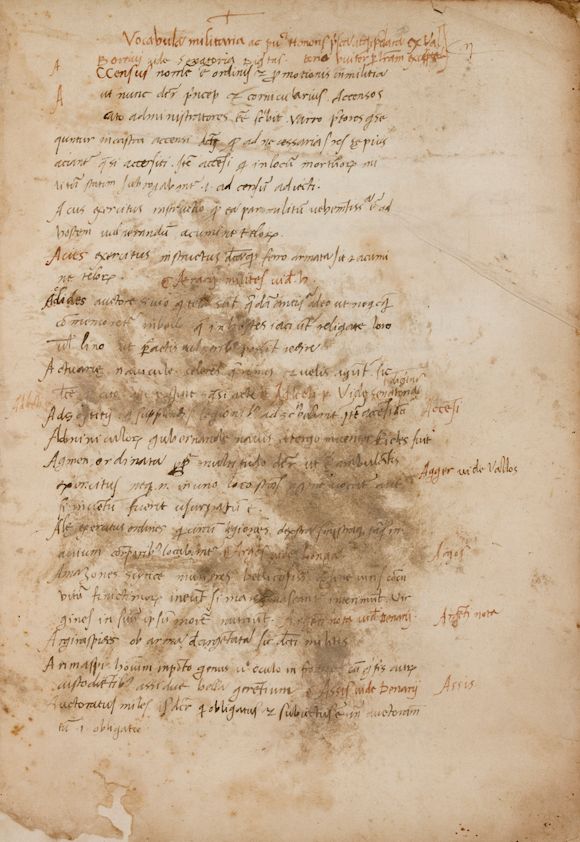 Bonhams : [VALTURIO, ROBERTO. 1405–1475.] Latin Manuscript on paper ...