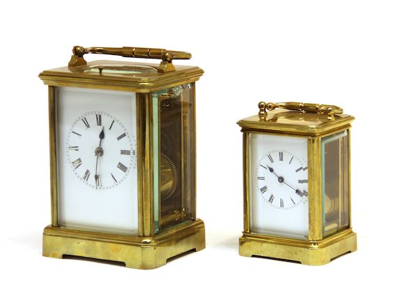 Bonhams : Two brass cased carriage clocks early 20th century