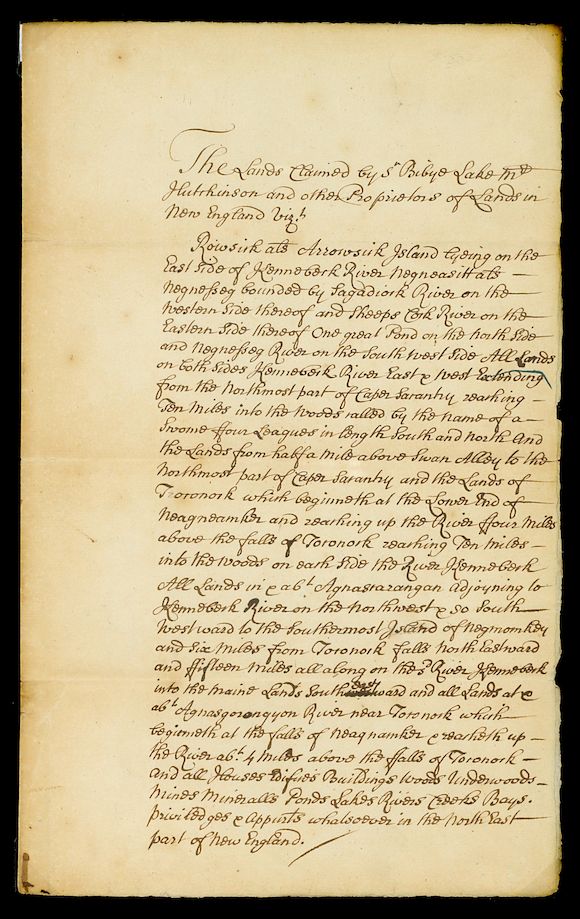 Bonhams : ARROWSIC ISLAND, MAINE. Manuscript in an unknown hand, 1 p ...